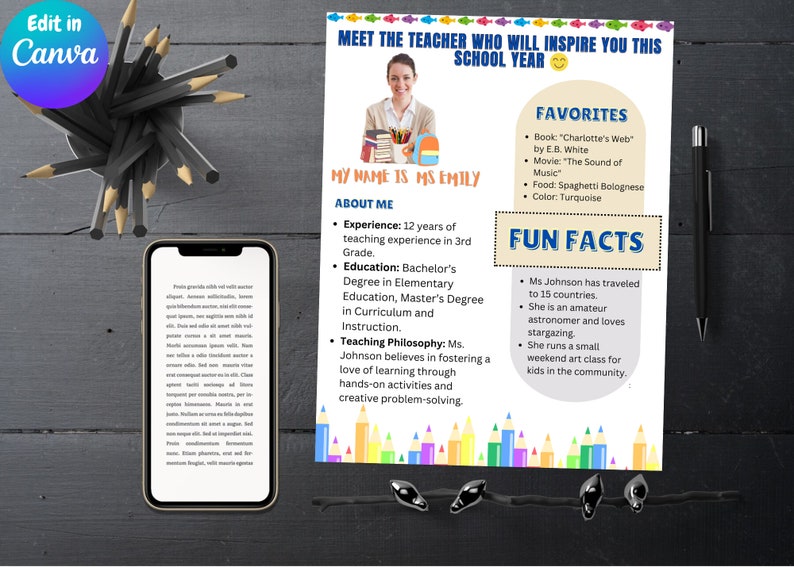 Meet the Teacher Flyer Editable Teacher Introduction Letter Template ...