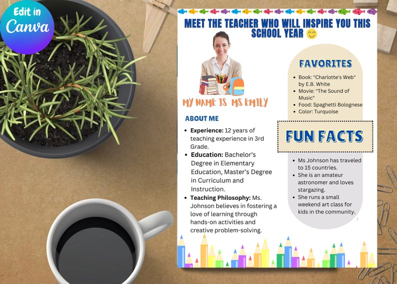 Meet the Teacher Flyer | Editable Teacher Introduction Letter Template ...