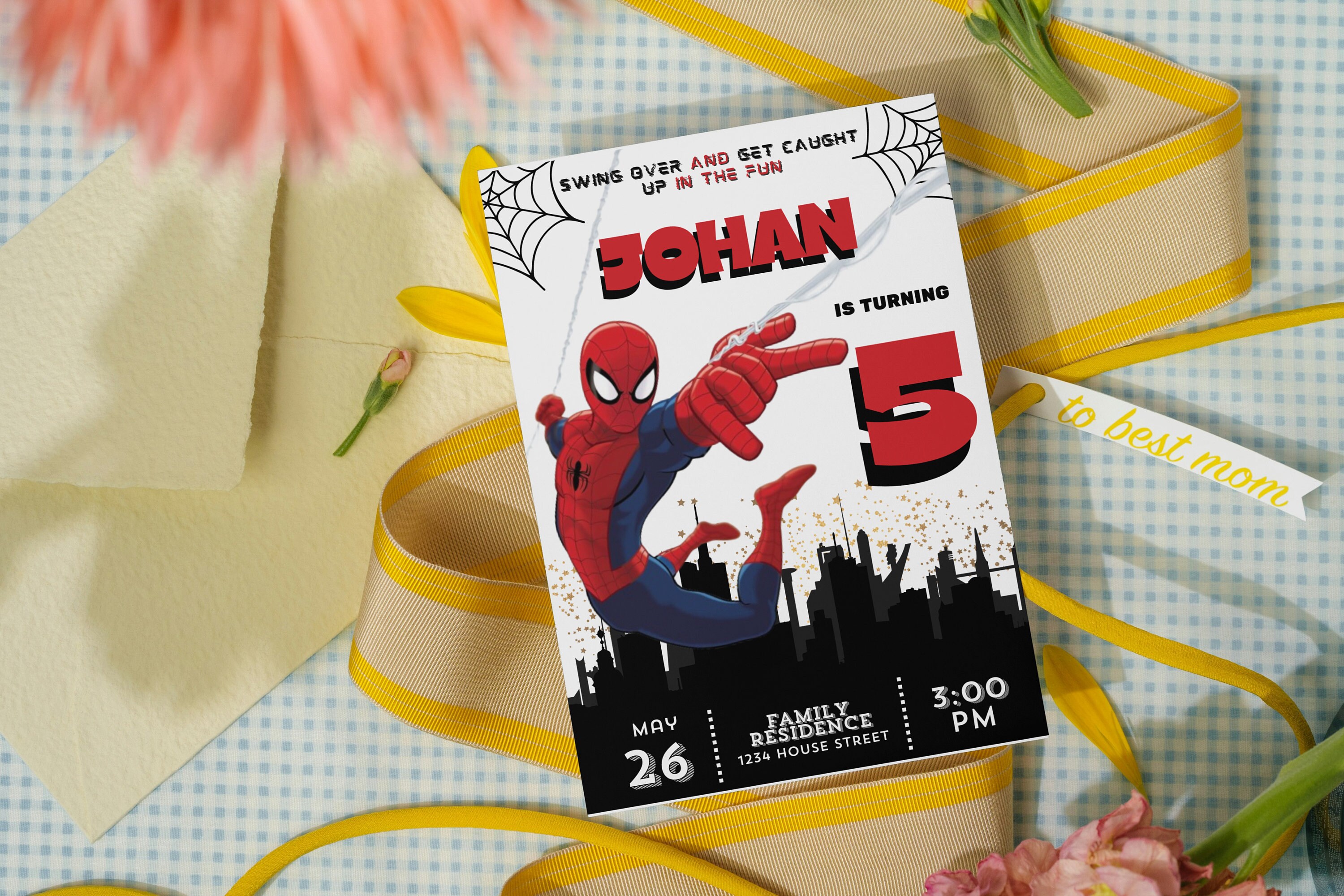 Printable Spiderman Invite Spiderman Themed Invitation Spider Man ...