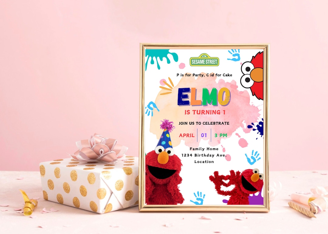 Sesame Street Party Invitation Sesame Street Themed Birthday Party Elmo ...