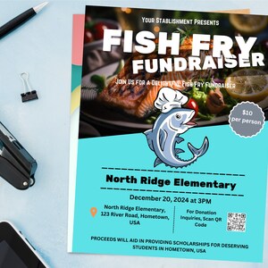 Printable Fish Fry Flyer, Fish Fry Template, Fish Fry Poster, Fish Fry ...