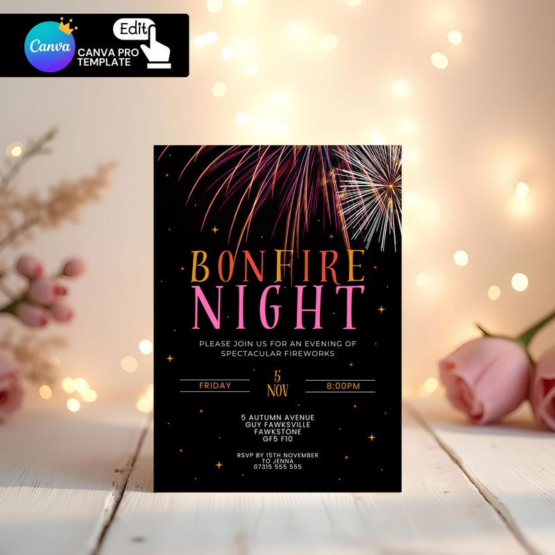 Bonfire Night Template - Etsy UK