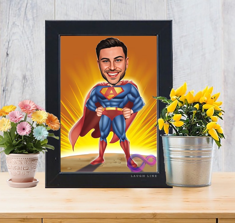 SUPERMAN CARICATURE Custom Superhero Caricature Drawing From Photo ...
