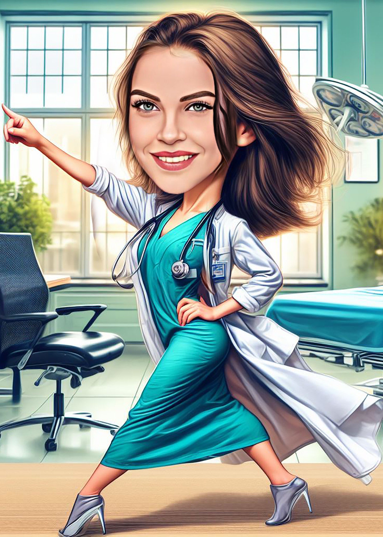 Personalized Female Doctor Caricature Custom Caricature Doctor Gifts ...