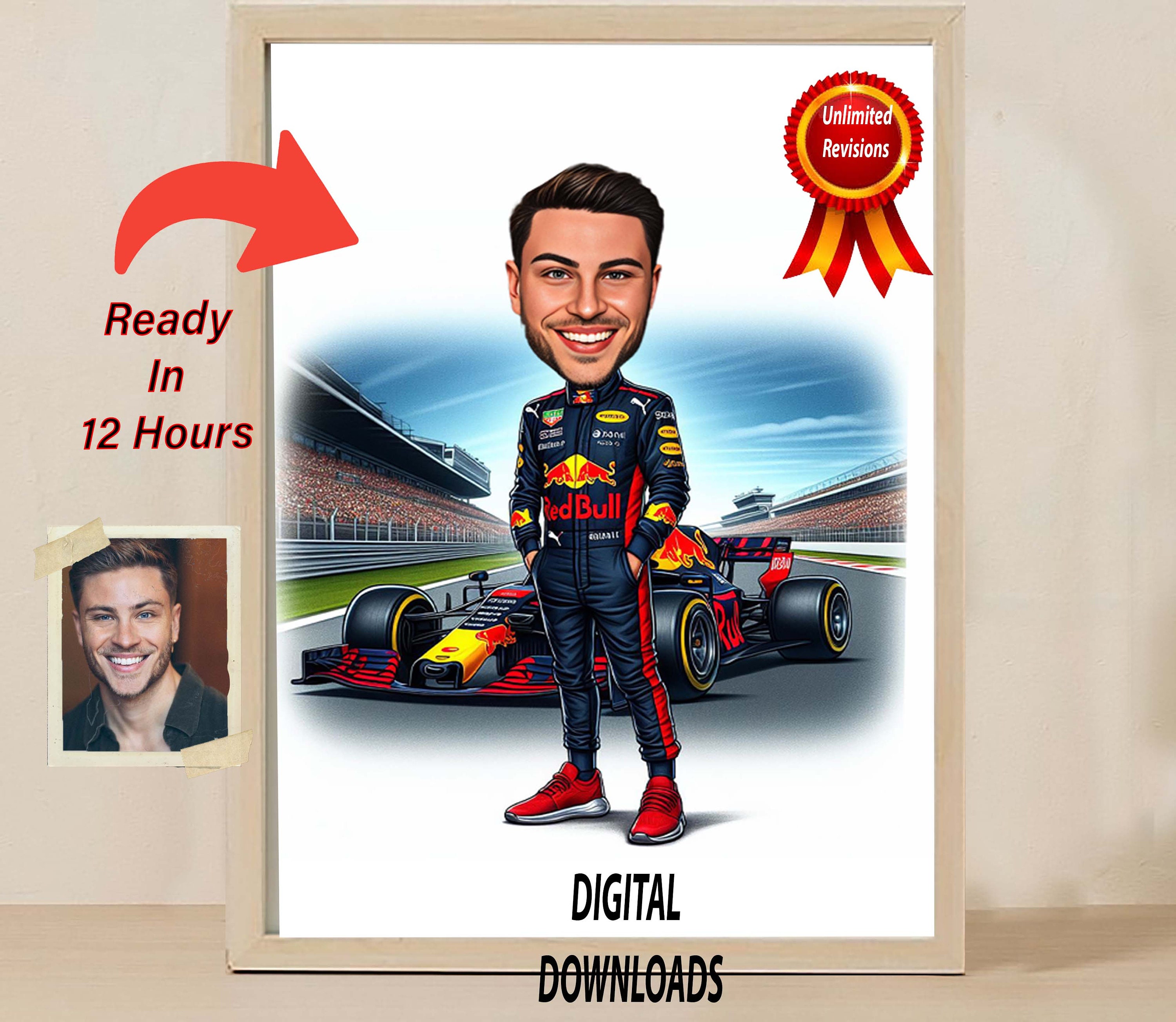 REDBULL F1 Racing Caricature Racing Bomber F1 Cartoon Drawing From ...