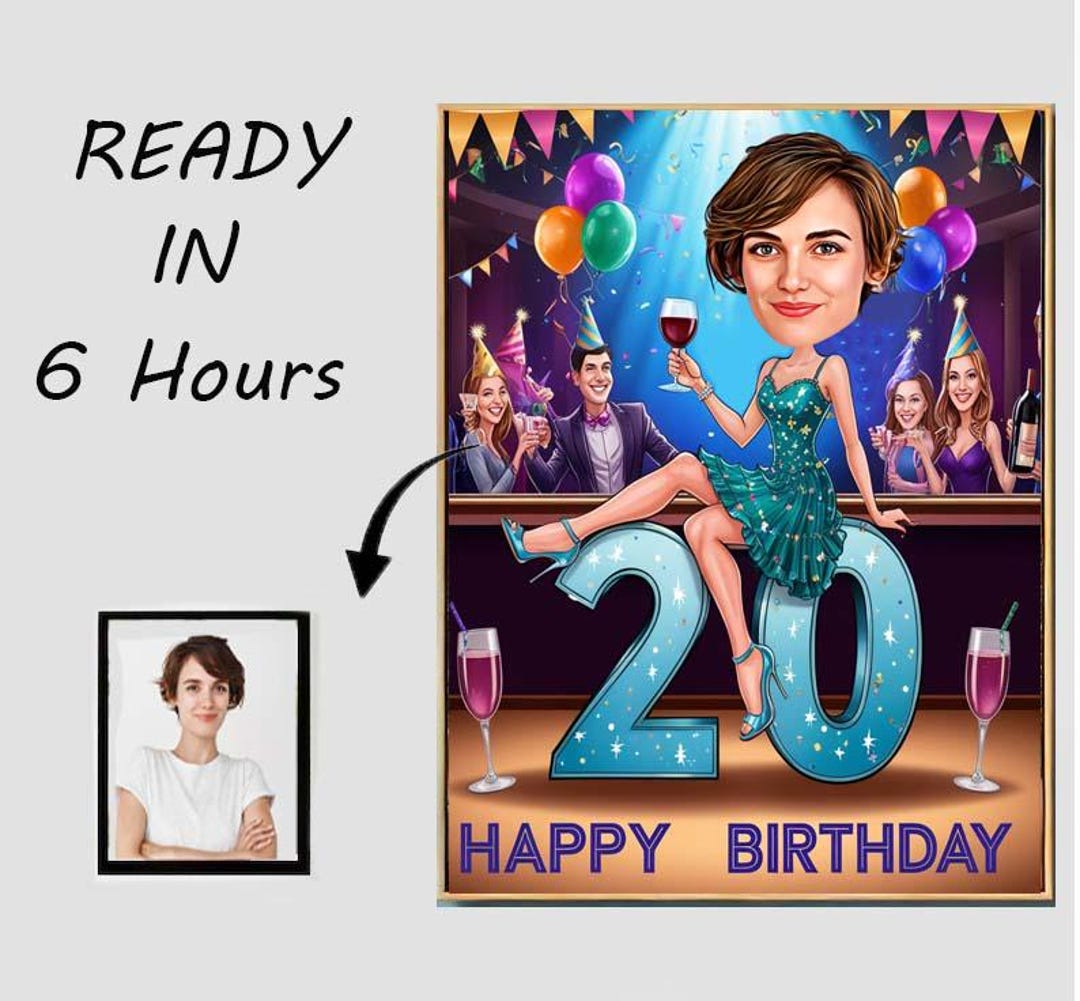 20th Birthday Caricature| Happy 20th | Cartoon From Photo | Happy ...