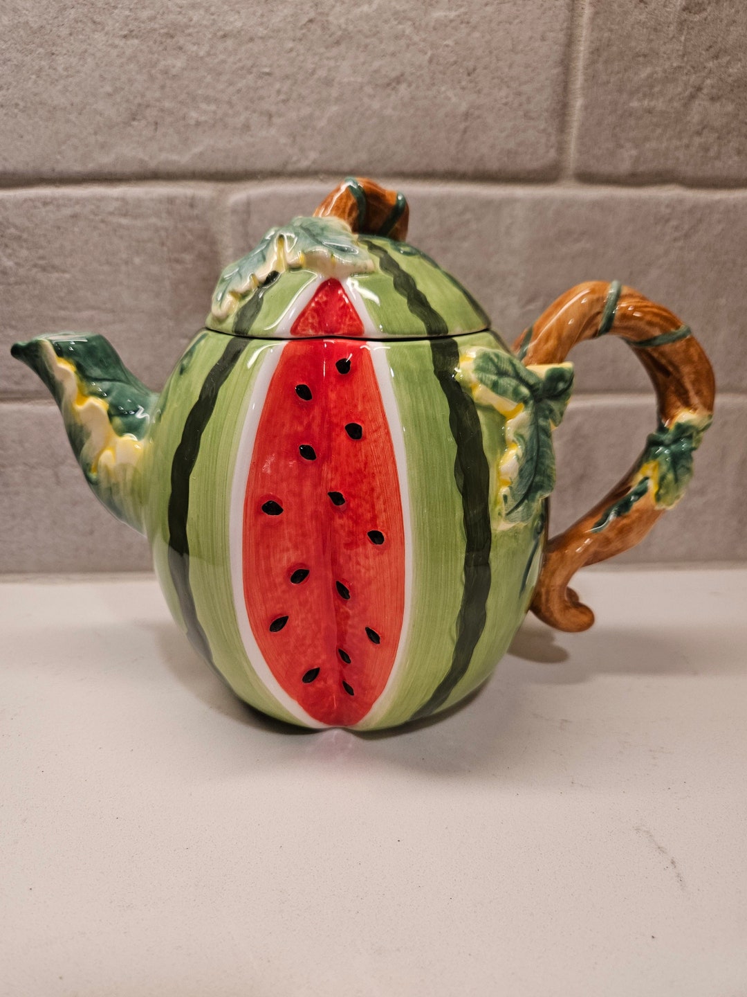 Vintage Teapot, Watermelon - Etsy
