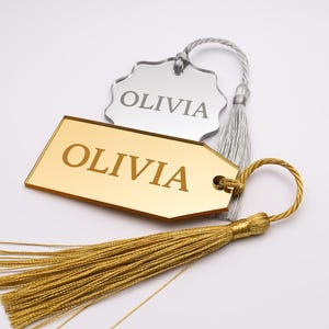 Personalized Wedding Name Tags – Gold or Silver Acrylic Place Cards ...