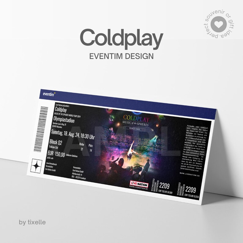 Coldplay, Music Of The Spheres World Tour Entrada personalizada para el ...