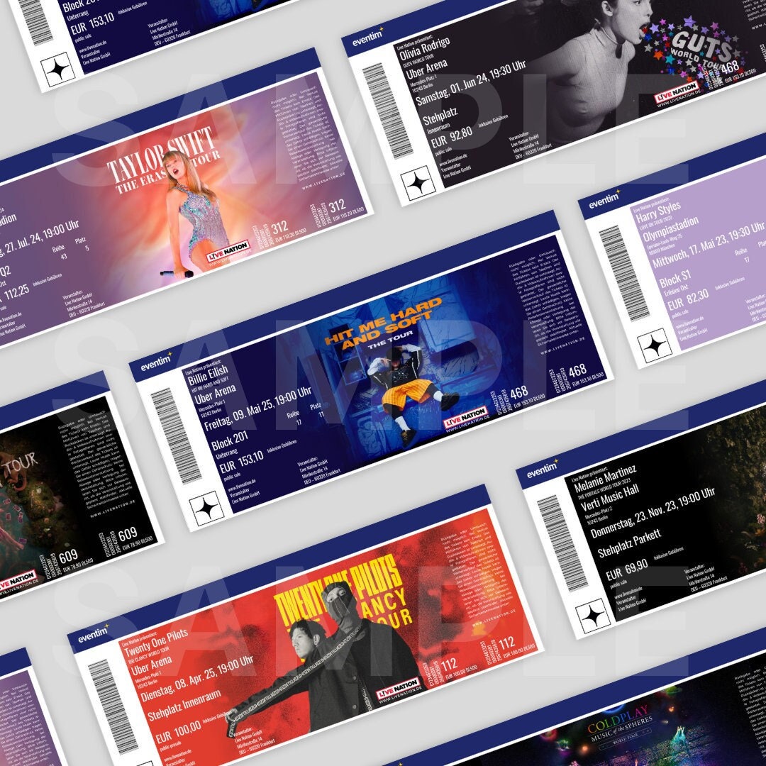 Custom Concert Ticket as a Souvenir for a Concert of Your Choice taylor ...