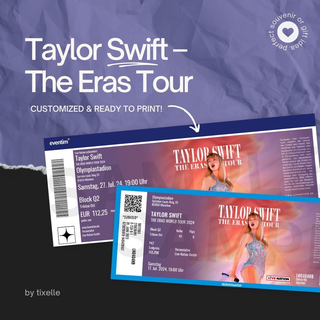 Taylor Swift, Eras Tour Custom Concert Ticket/fan Souvenir - Etsy UK