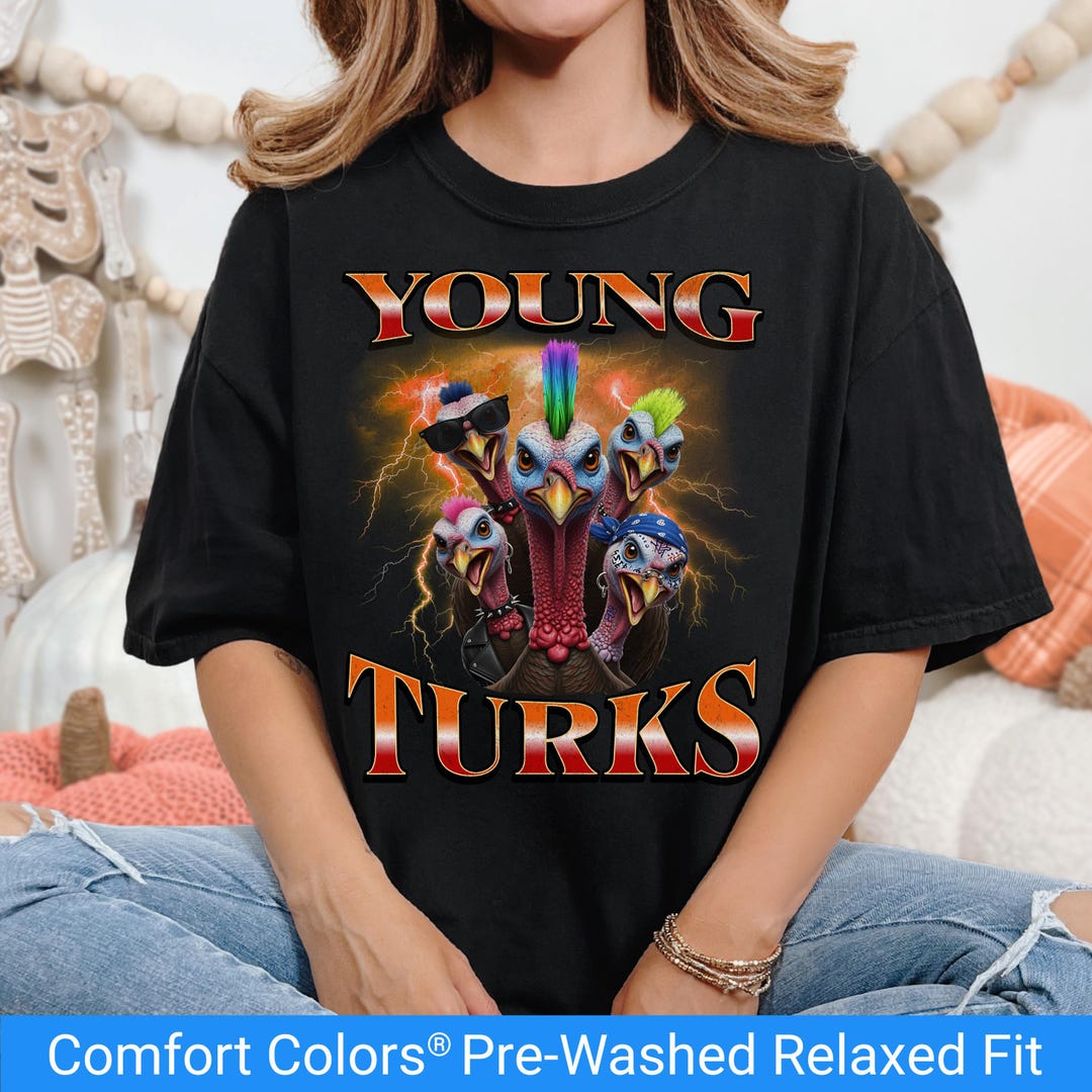 Funny Retro Bootleg Thanksgiving Shirt, Comfort Colors Young Turks ...