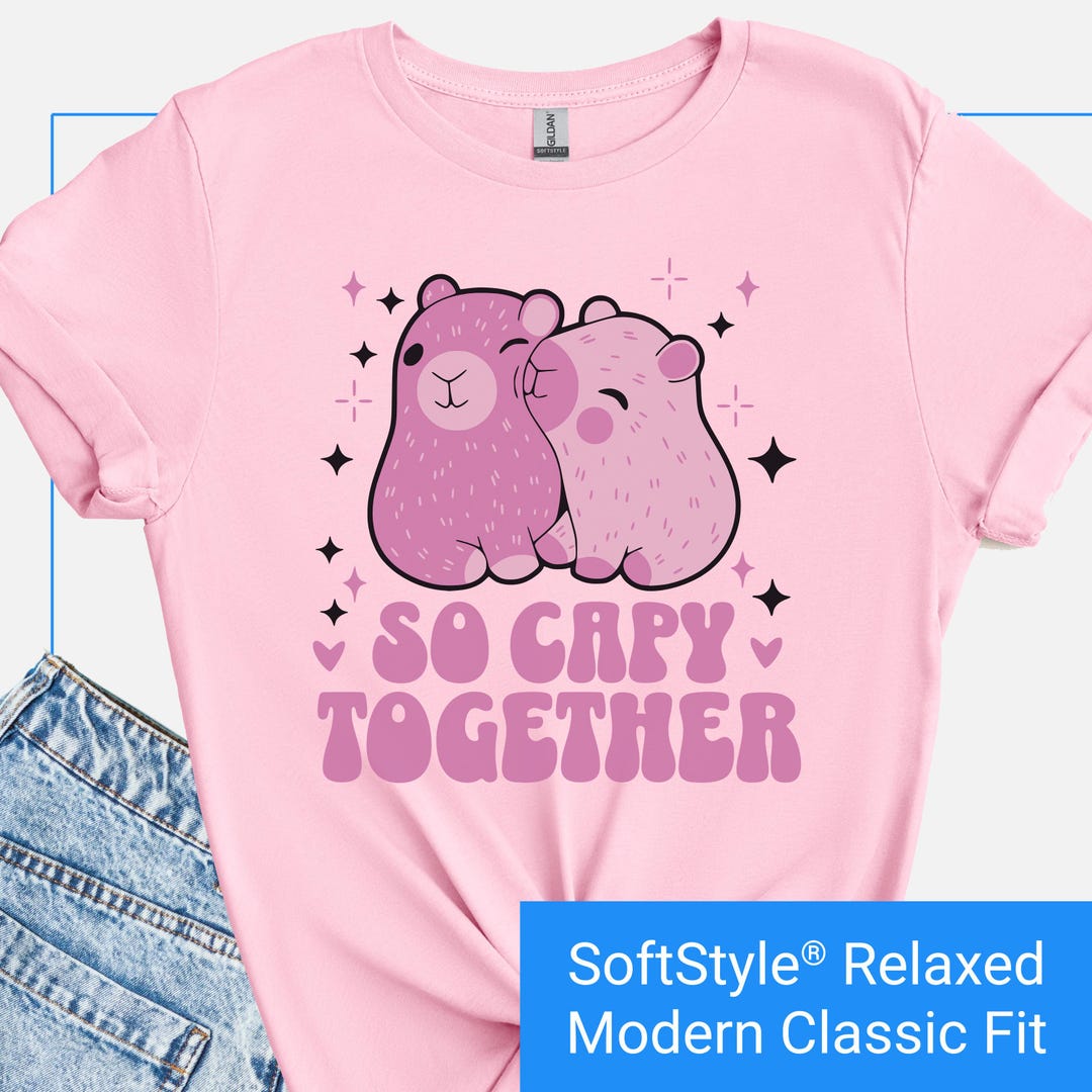 Cute Capybara Couple T-shirt, so Capy Together Shirt for Valentine's ...
