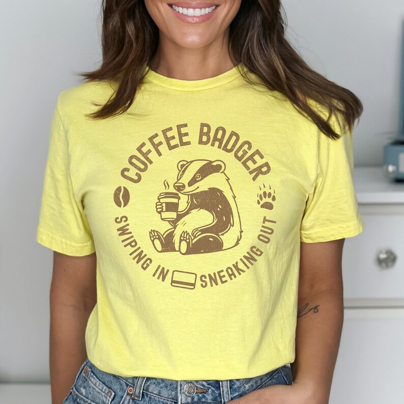 Coffee Badger Shirt, Coffee Badging T-shirt, Hybrid Worker Protest Tee ...