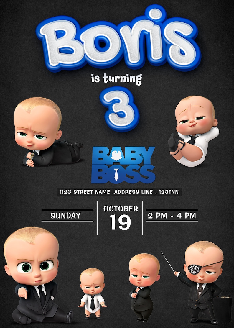 Editable Boss Baby Birthday Invitation Digital Birthday Template ...