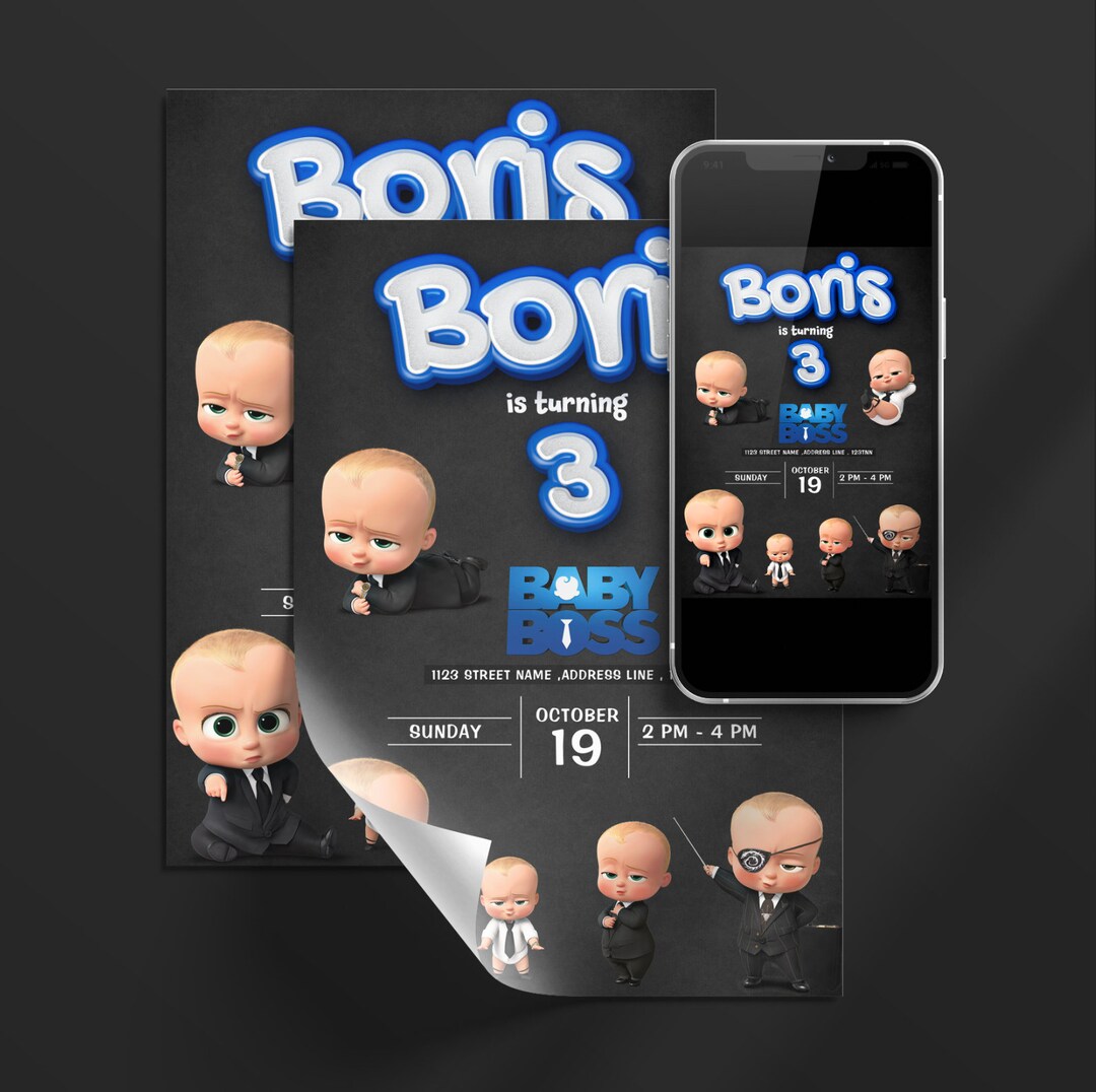 Editable Boss Baby Birthday Invitation Digital Birthday Template ...