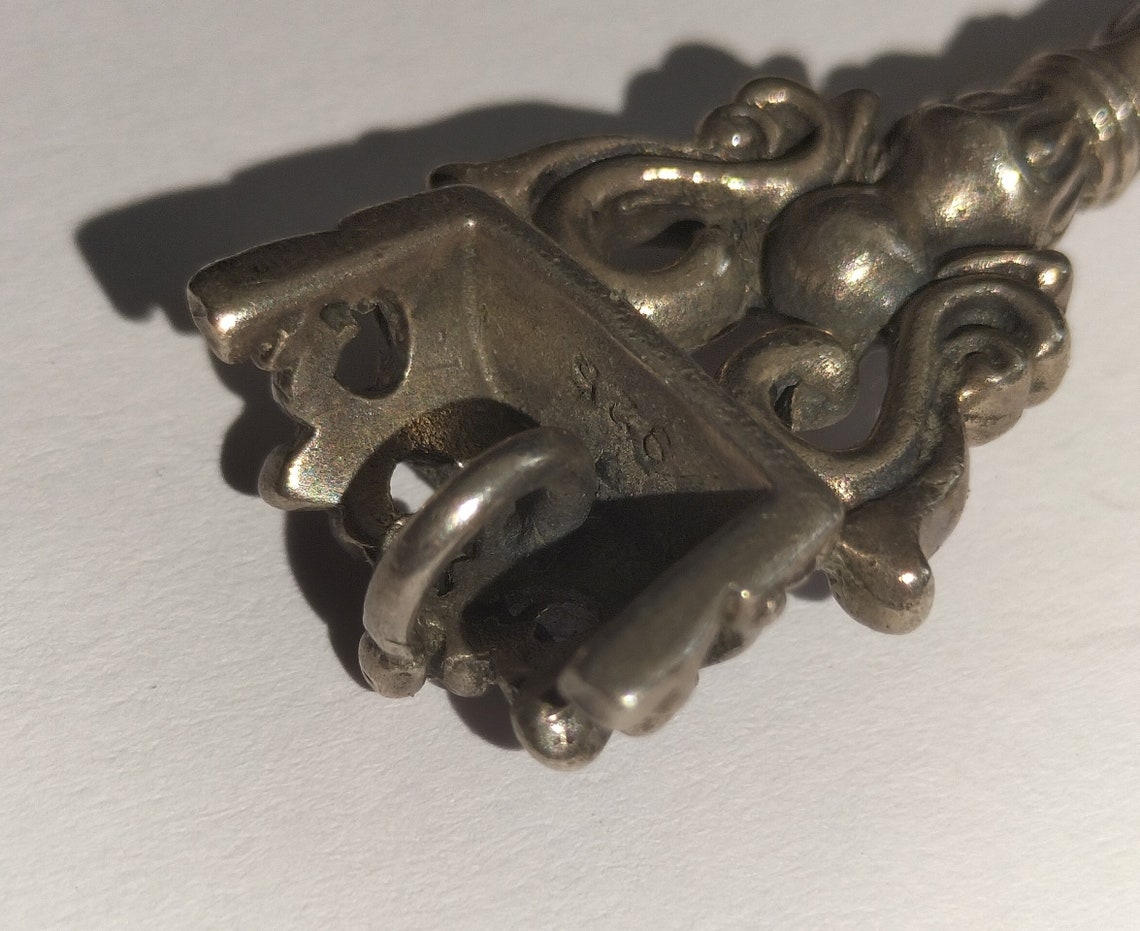 Antique Big Massive 13g Beautiful Sterling Silver Key With a Crown and ...