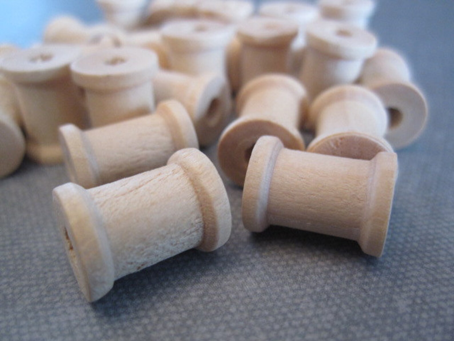 30 Mini Spools Natural Wood Wooden Scrapbooking | Etsy