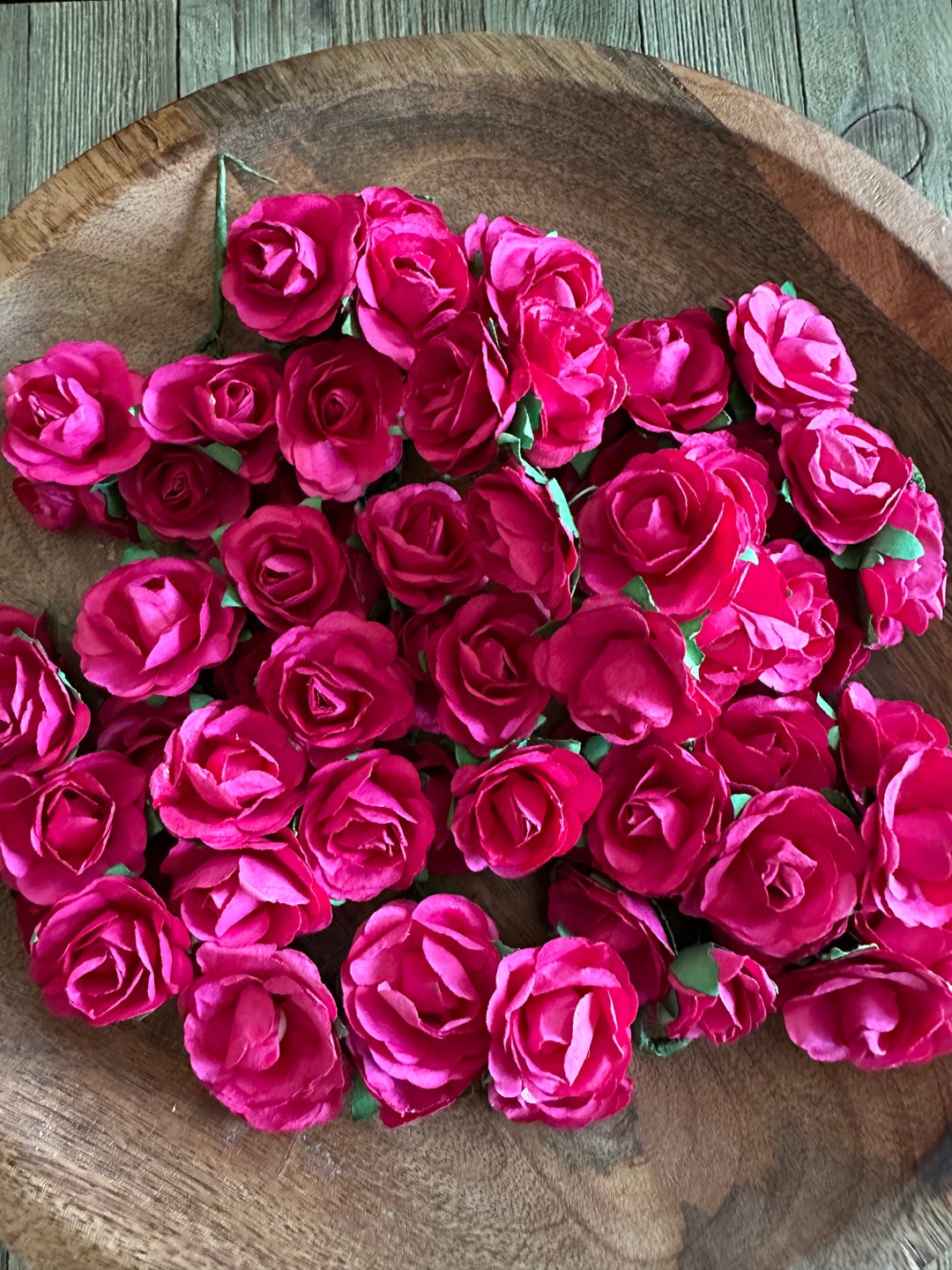 Hot Pink Paper Flowers - 72 Pcs 1.25” Wedding, Scrapbooking, Party ...