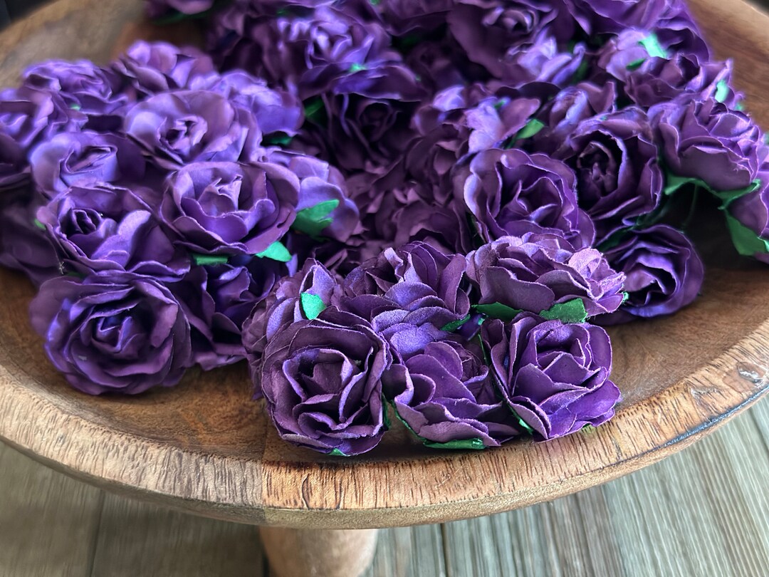 Purple Paper Flowers 72 Pcs 1.25 Wedding Scrapbooking - Etsy