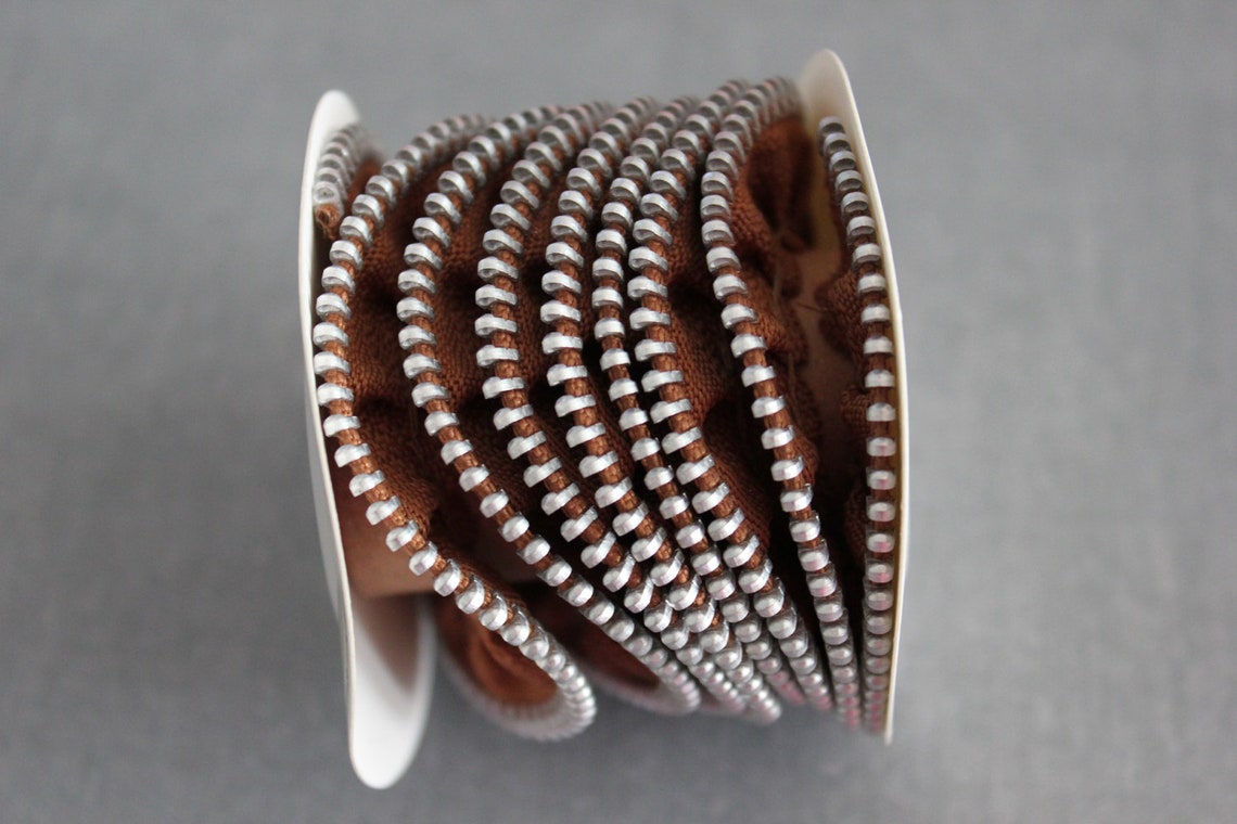 Brown Zipper Ribbon Gathered Trim Tape 1 Yard Zipper - Etsy