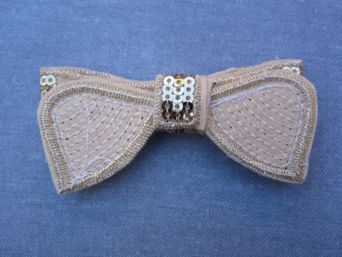 Gold Sequin Bow Applique Millinery Hair Bows Embellishment - Etsy