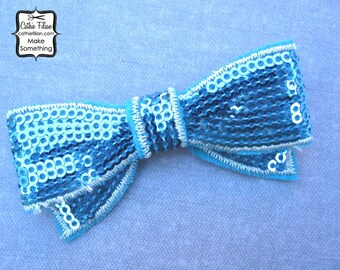 Gold Sequin Bow Applique Millinery Hair Bows Embellishment | Etsy