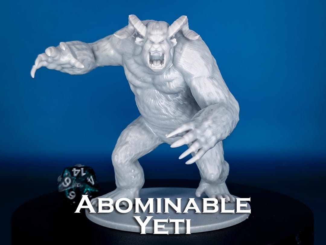 Abominable Yeti Miniature for D&D, Dungeons and Dragons, Pathfinder and ...