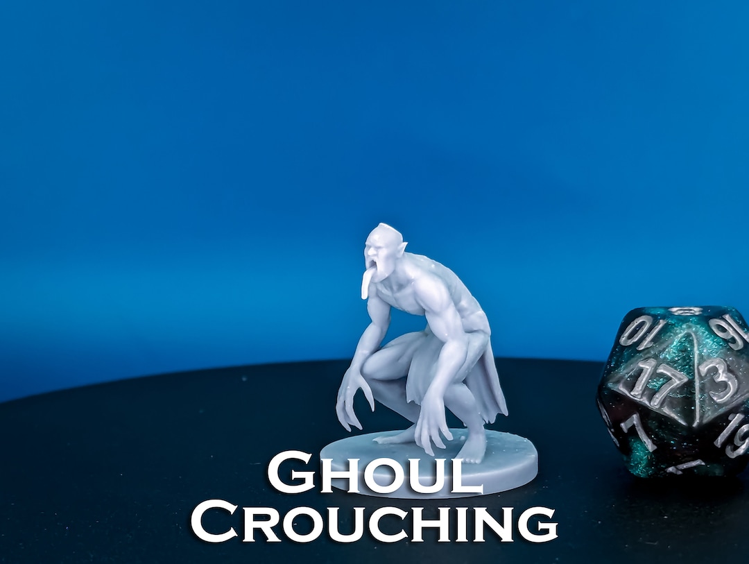 Ghoul Crouching Miniature for D&D, Dungeons and Dragons, Pathfinder and ...