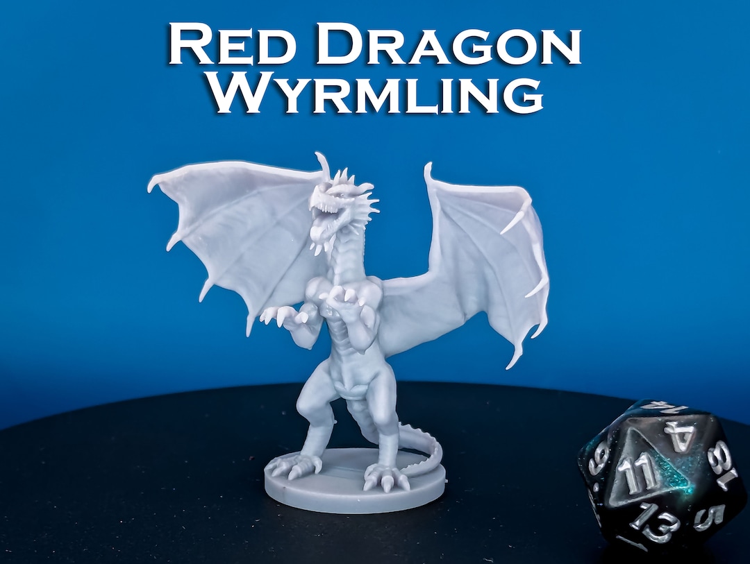 Red Dragon Wyrmling Miniature for D&D, Dungeons and Dragons, Pathfinder ...