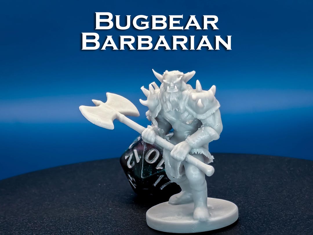 Bugbear Barbarian Miniature for D&D, Dungeons and Dragons, Pathfinder ...