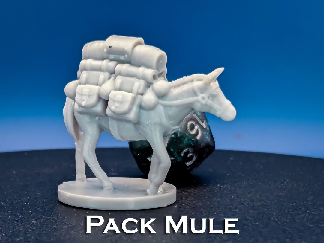 Pack Mule Miniature for D&D, Dungeons and Dragons, Pathfinder and Other ...