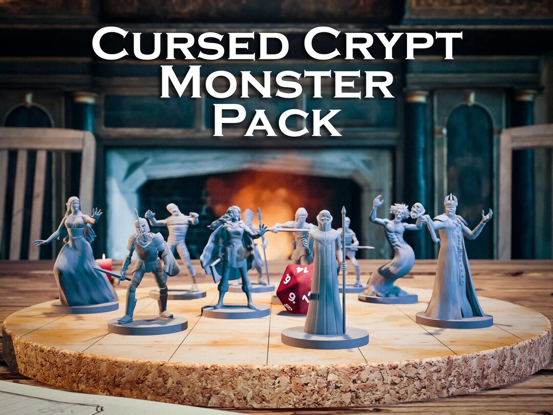 Cursed Crypt Monster Pack | 10 Miniatures Starter Set - 28mm Scale Dnd ...