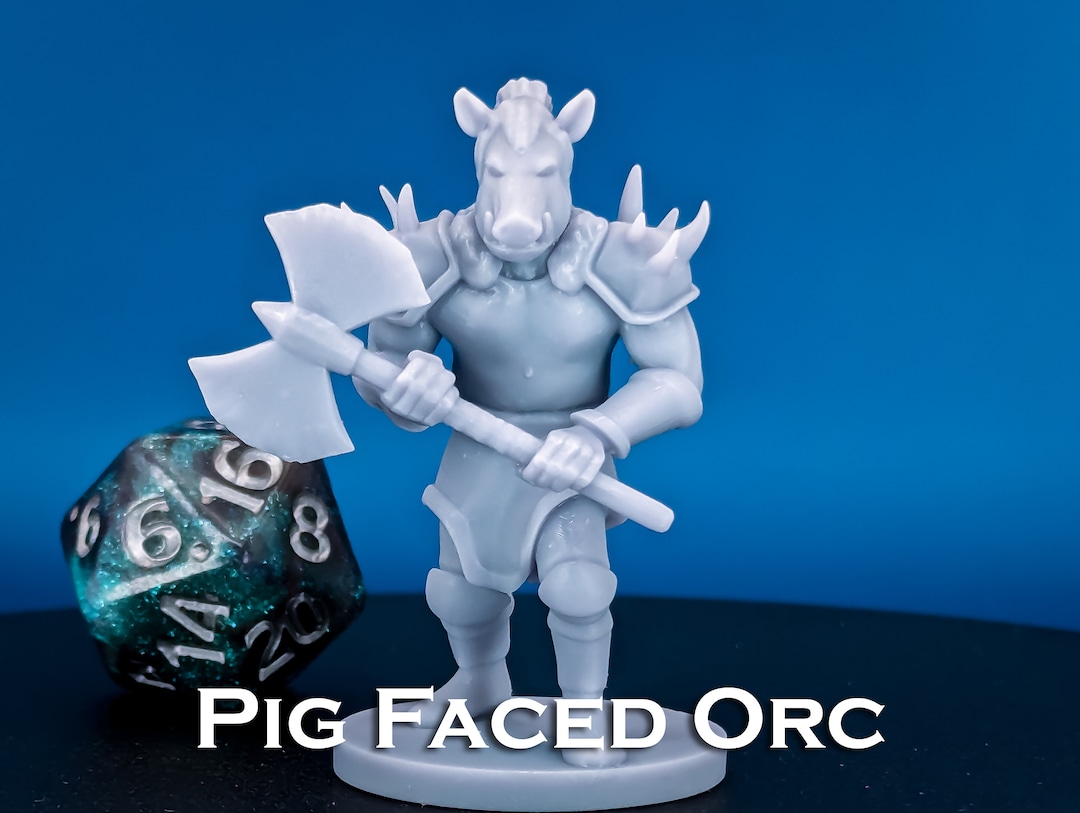 Pig Faced Orc Miniature for D&D, Dungeons and Dragons, Pathfinder and ...