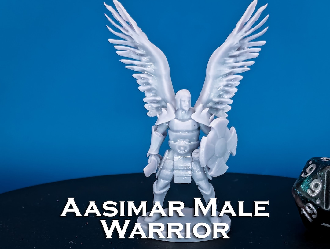 Aasimar Male Warrior Miniature for D&D, Dungeons and Dragons ...