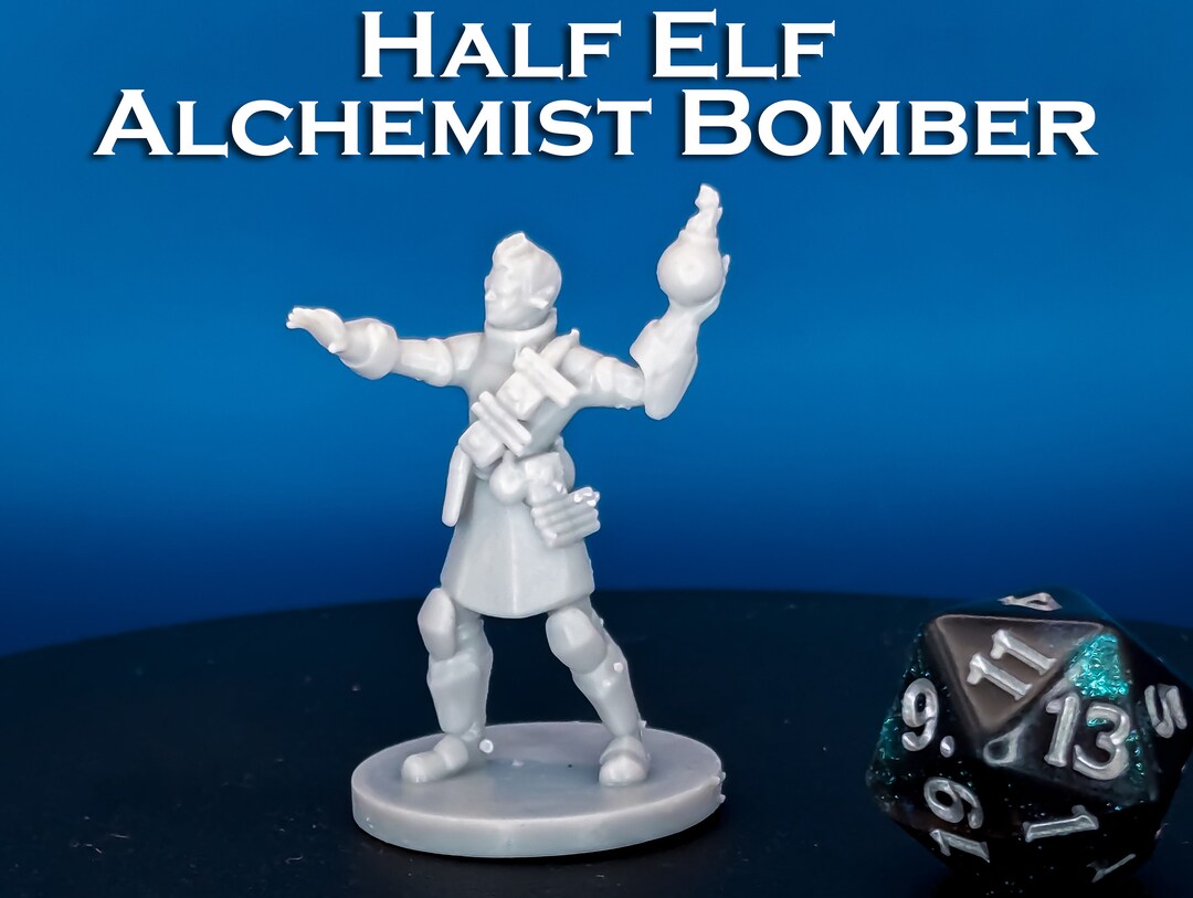 Half Elf Alchemist Bomber Miniature for D&D, Dungeons and Dragons ...