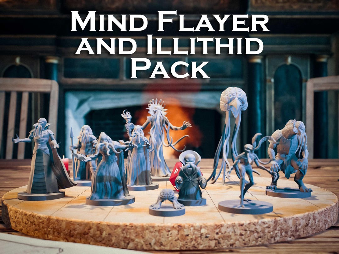 Mind Flayer and Illithid Monster Pack | 10 Miniatures Starter Set ...