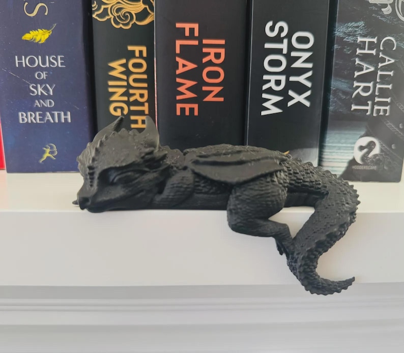 Sleeping Baby Dragon Shelf Sitter – Fourth Wing Inspired Fantasy Book ...
