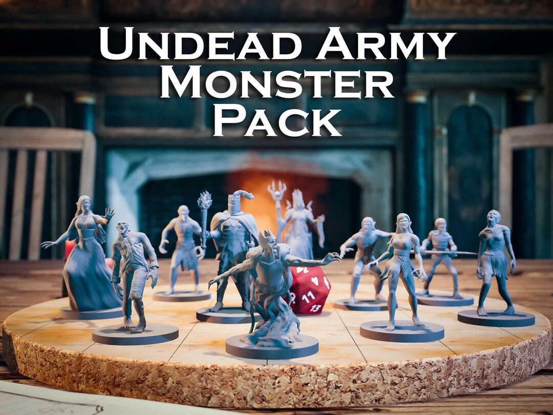 Undead Army Monster Pack | 10 Miniatures Starter Set - 28mm Scale Dnd D ...