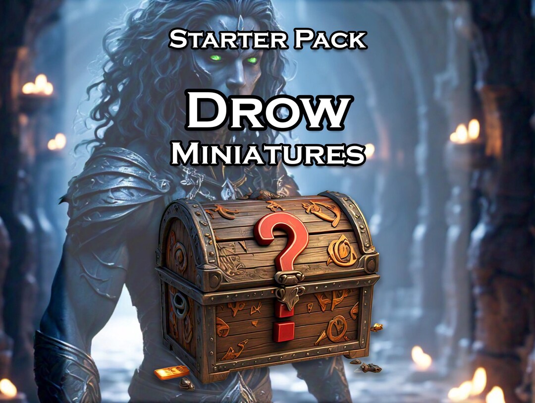 Box of Drow Miniatures Starter Pack Dungeons and Dragons Pathfinder ...