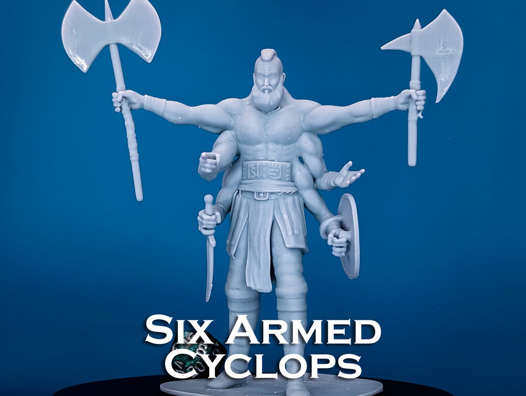 Six Armed Cyclops Miniature for D&D, Dungeons and Dragons, Pathfinder ...