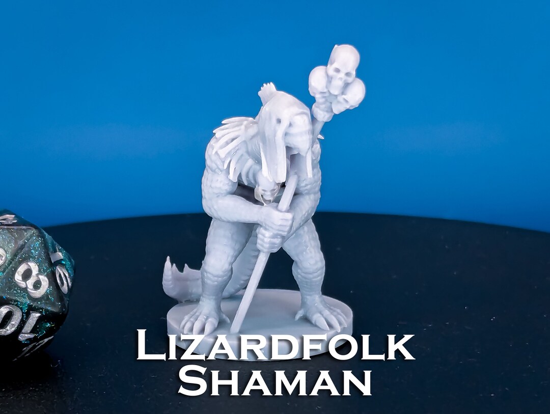 Lizardfolk Shaman Miniature for D&D, Dungeons and Dragons, Pathfinder ...