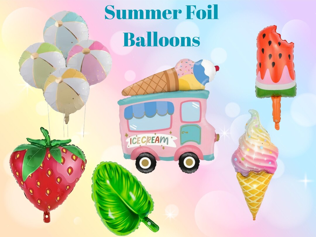 Summer Balloons Beach Ball Balloons, Icre Cream Party Decor, Beach ...