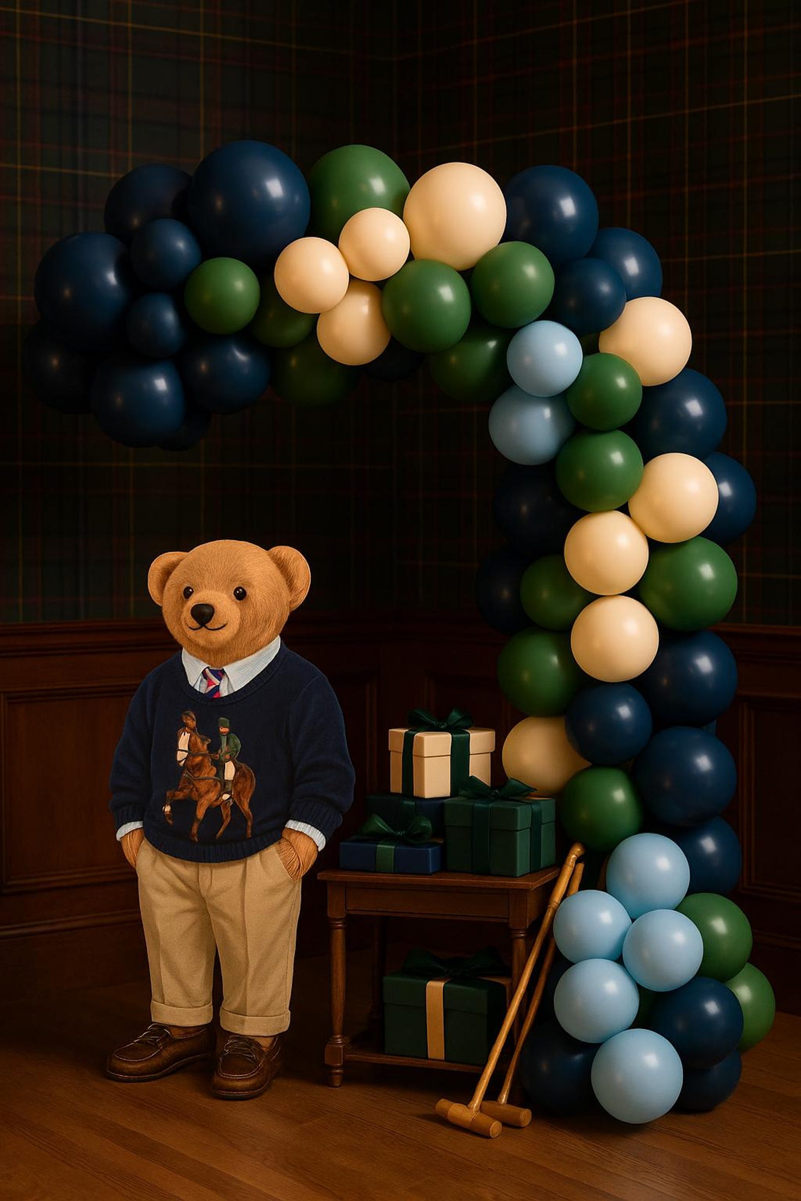 Preppy Balloon Garland | Polo Bear Balloons | Polo Inspired Bear Party ...