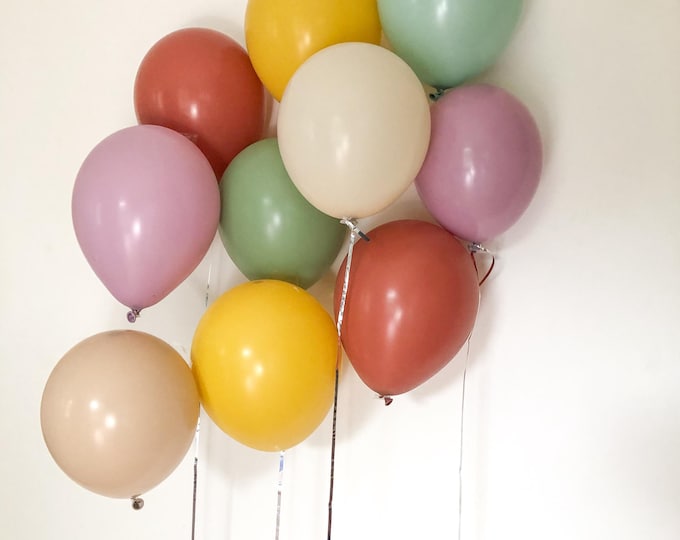 10 Earthy Boho Luxe Individual Balloons | First Groovy Birthday Party ...
