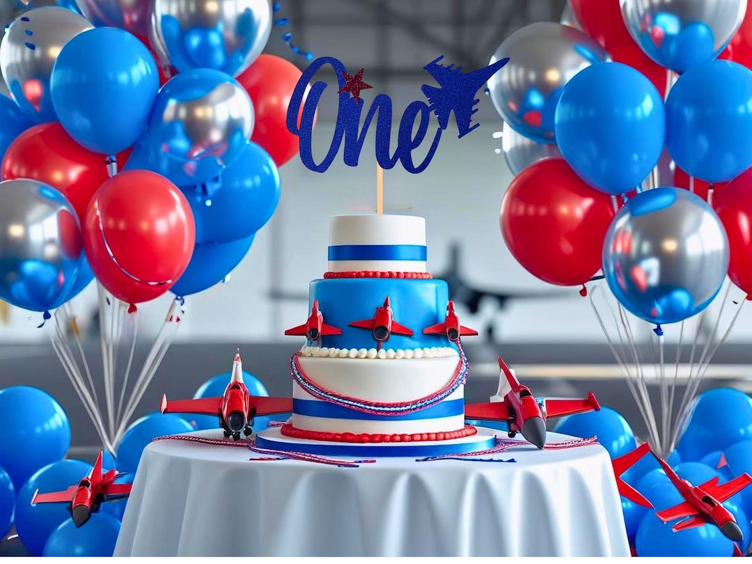 1st Birthday Fighter Jet Cake Topper, One Fast Year, Top One Party, Jet ...