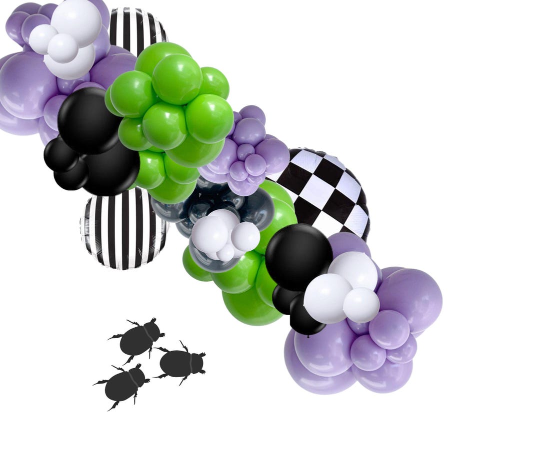 6 Feet Spooky Bettle Purple Lime Balloon Garland, Creep Halloweenparty ...