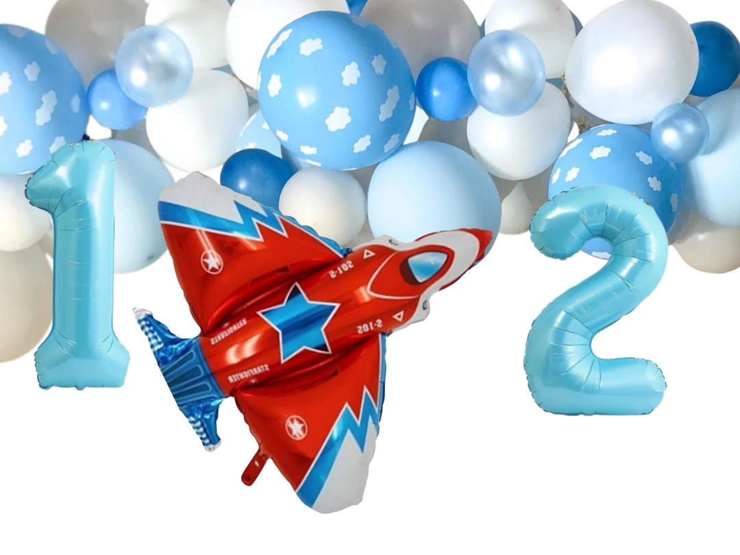 Top One Fighter Jet Balloon Garland Arch, First Second Birthday Jet ...