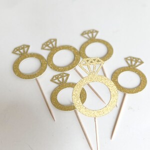 Engagement Cupcake Topper/wedding Ring Toppers/anniversary Cupcake ...