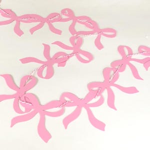 Pink Bow Garland , Pink Bow Party, Bow Birthday Decor, Coquette Bow ...